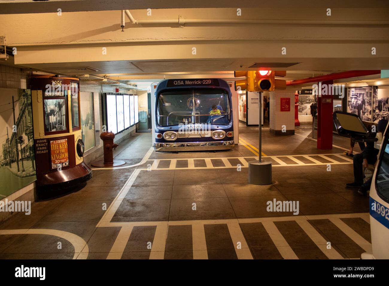 A train exhibited inside the Transit Museum in Brooklyn in New York ...