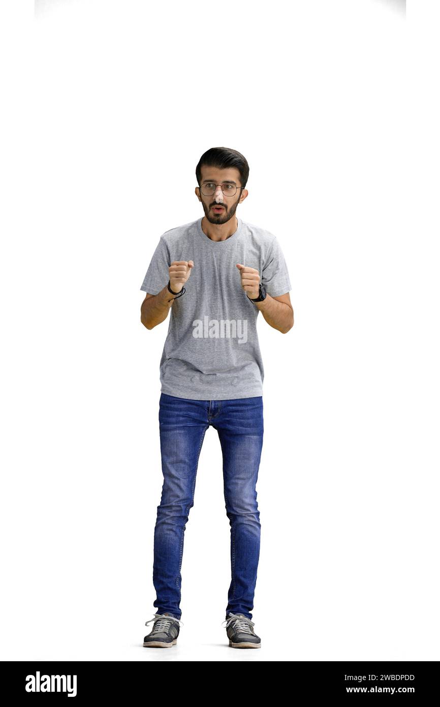 A man, on a white background, in full height Stock Photo - Alamy