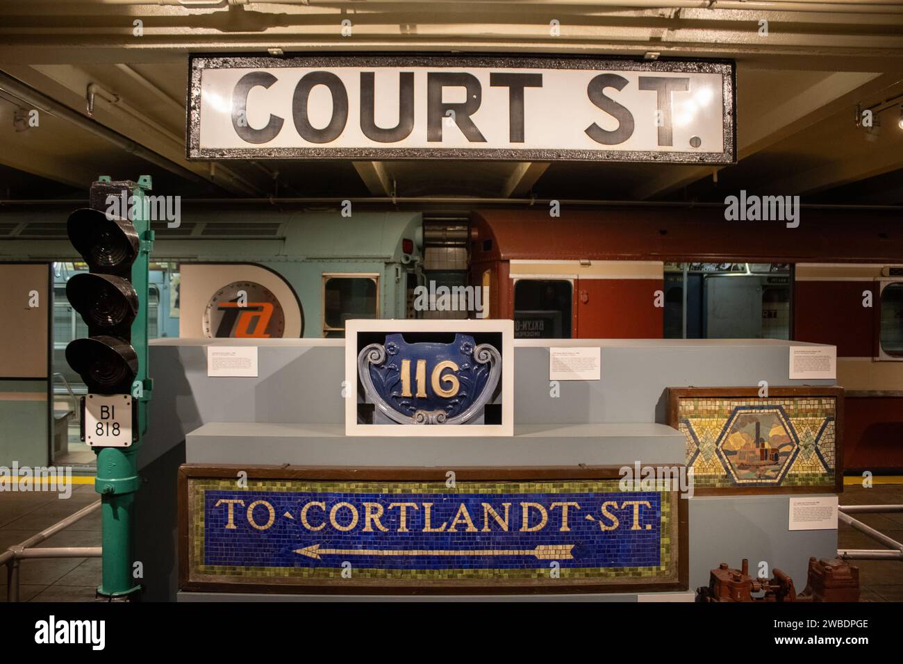 The interior of the Transit Museum in Brooklyn, New York, United States ...