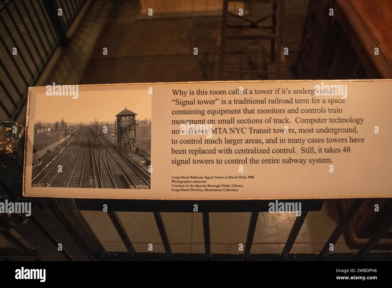 An information board displayed at the Transit Museum in Brooklyn, New ...