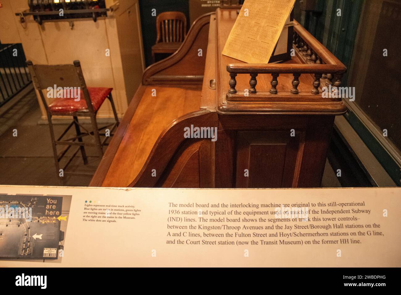 An information board displayed at the Transit Museum in Brooklyn, New ...