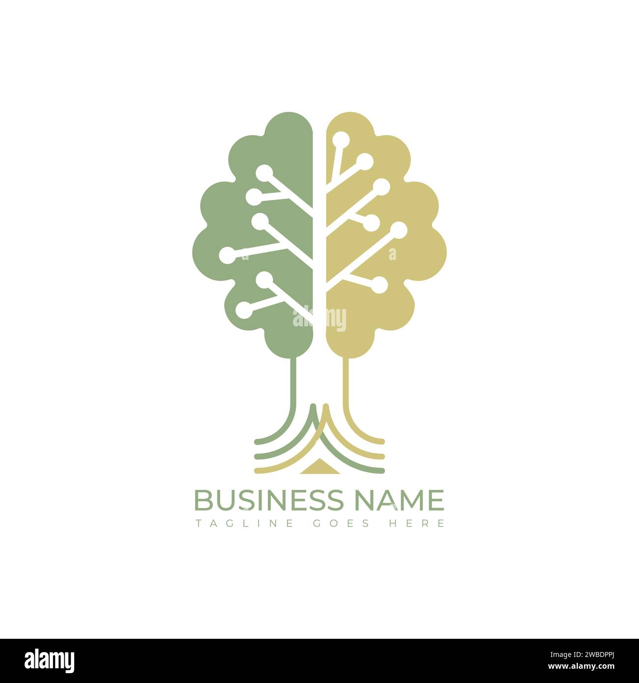 Digital Tree logo, Brain and tree design concept for technology ...