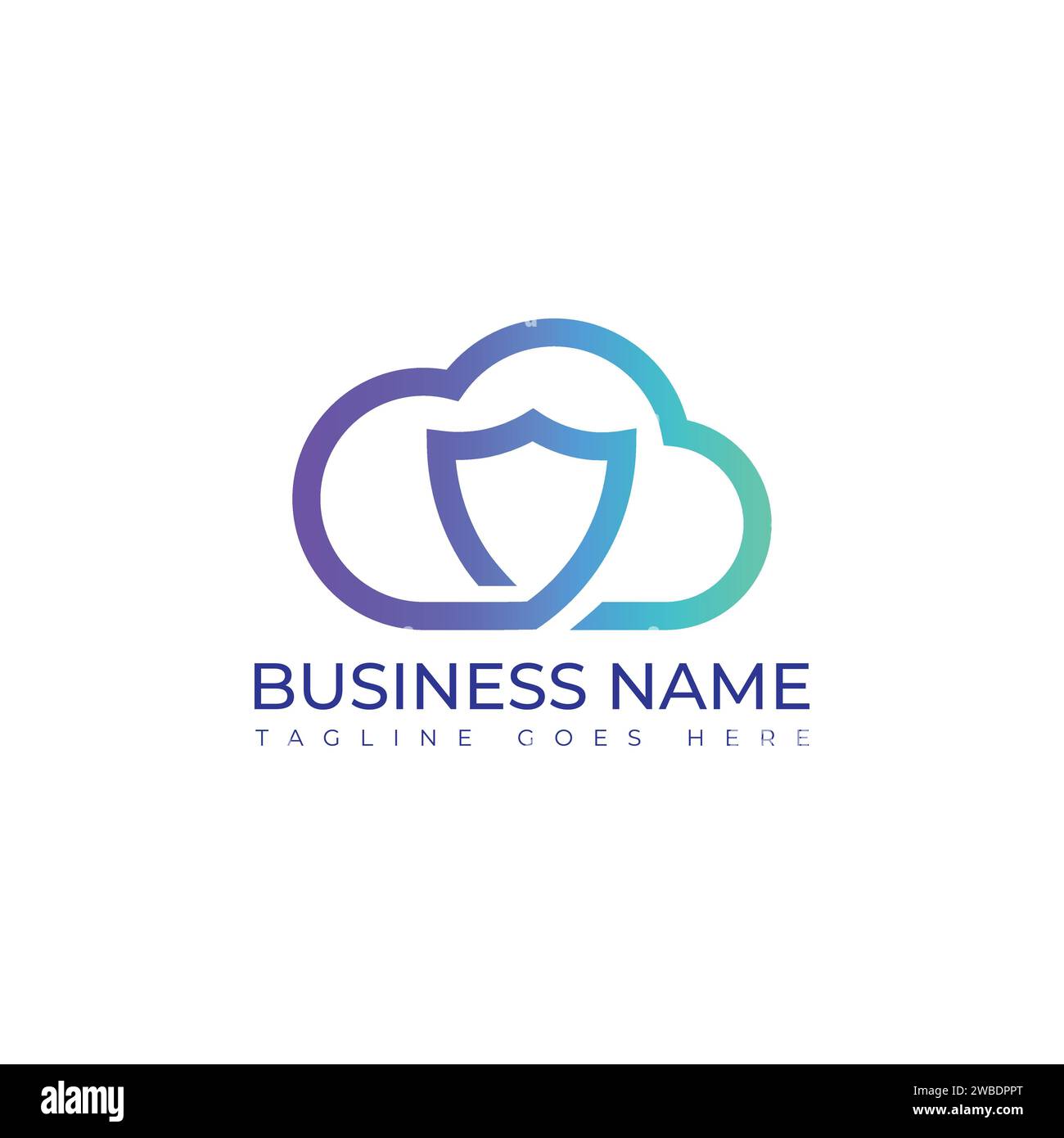 Abstract cloud shield logo design vector image. Modern Cloud security logo design vector Image ...