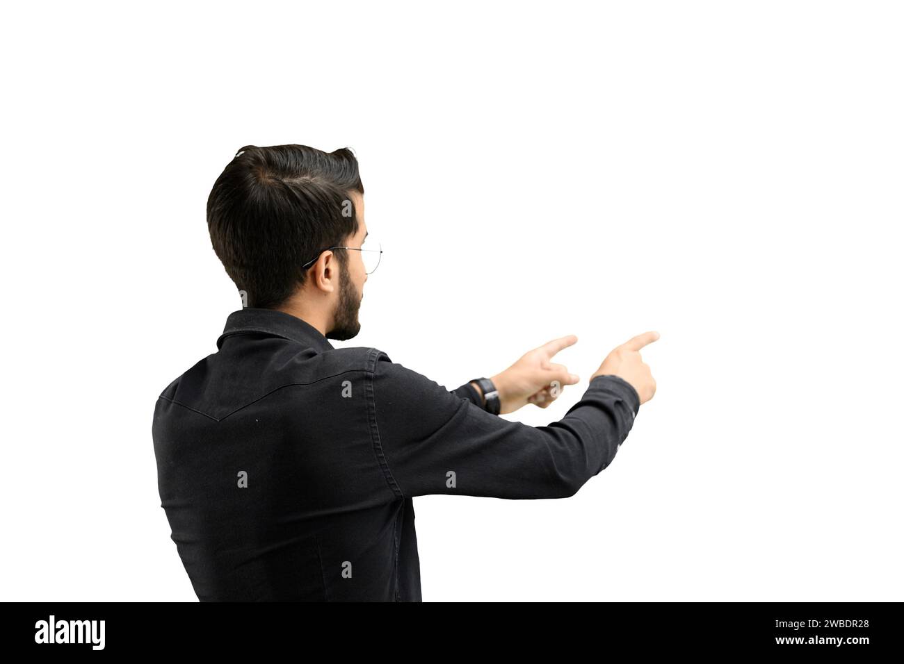 Close man hands pointing Cut Out Stock Images & Pictures - Alamy