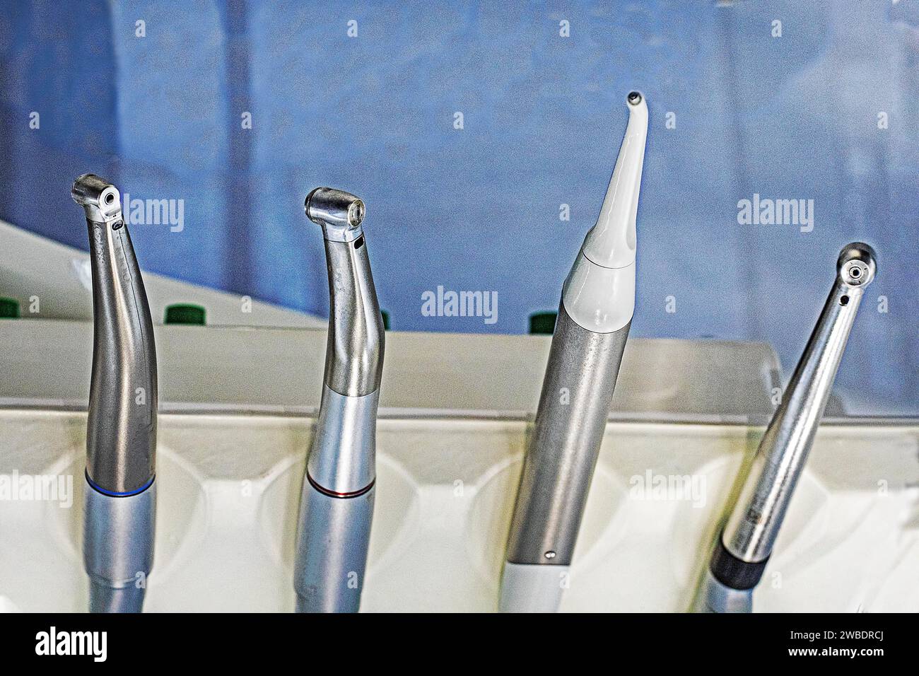 modern attachments for dental treatment on a light background. Dental ...