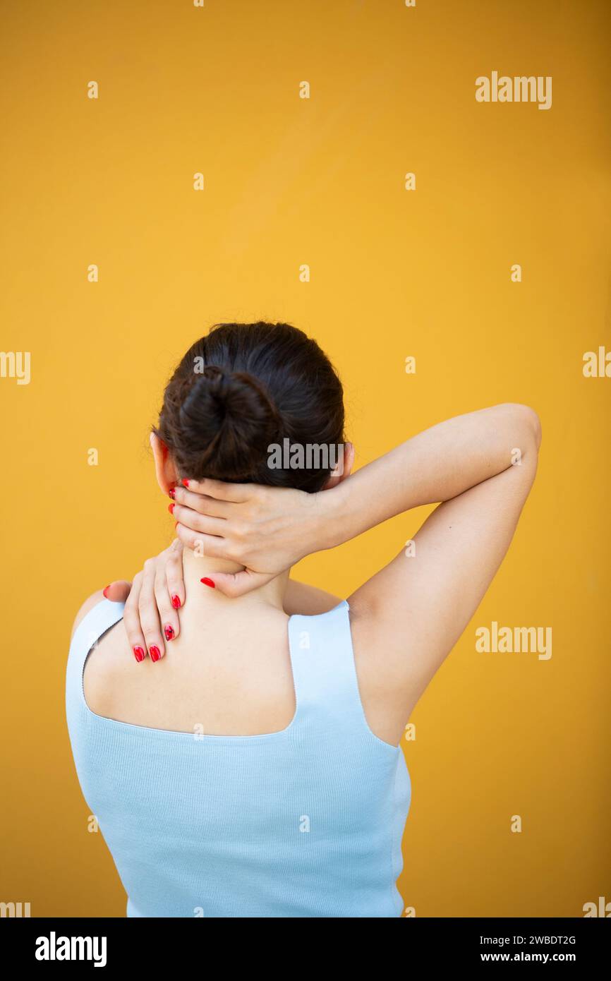 Woman back view standing bun alone hi-res stock photography and images ...