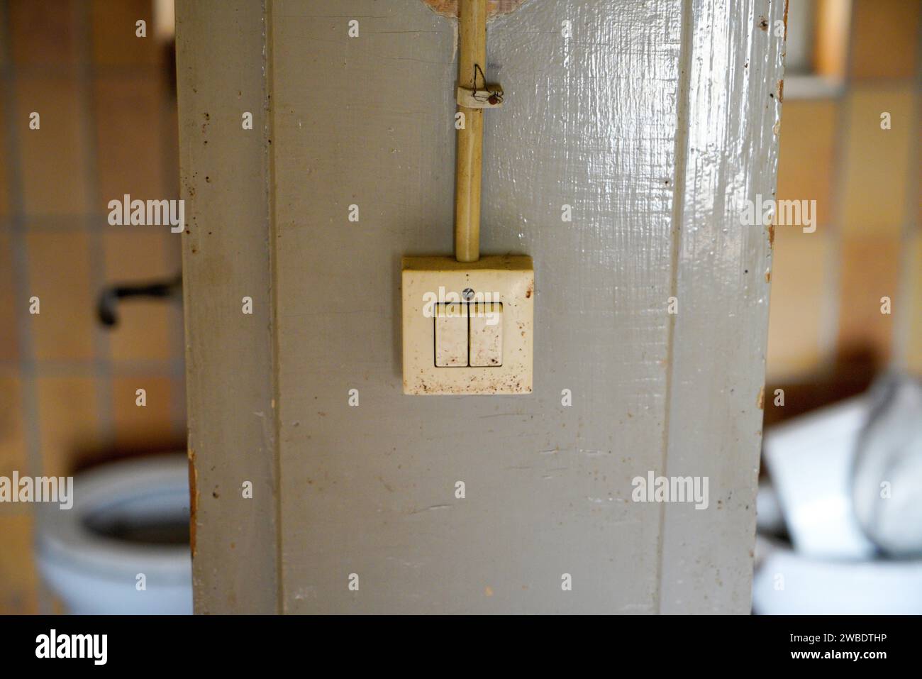 Old light switches in a lost place in a forgotten time Stock Photo - Alamy