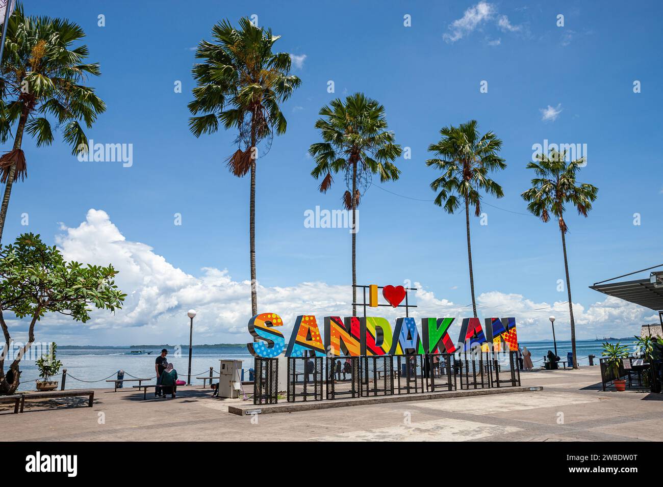 Malaysia, Sabah, Sandakan, Main square and name of the city Stock Photo ...