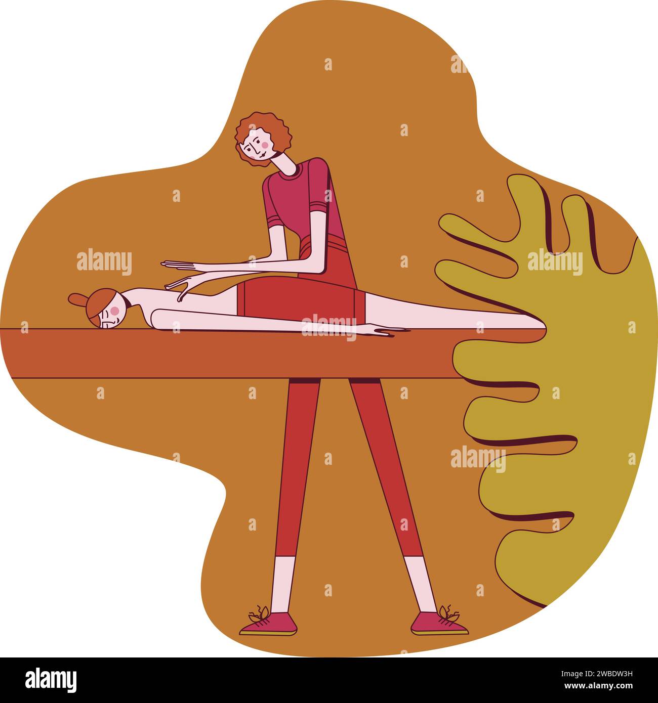 Traditional wellness back massage with professional massage therapist ...