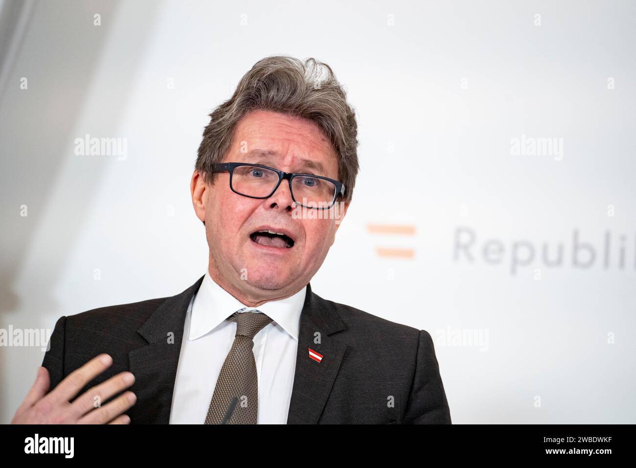 Vienna, Vienna, Austria. 10th Jan, 2024. Press foyer on changes to ...