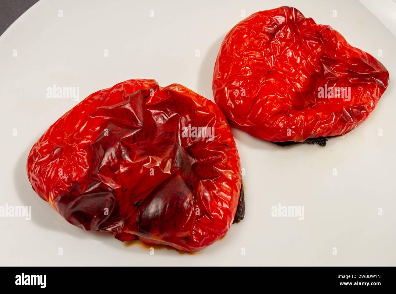 roasted red pepper halves Stock Photo - Alamy
