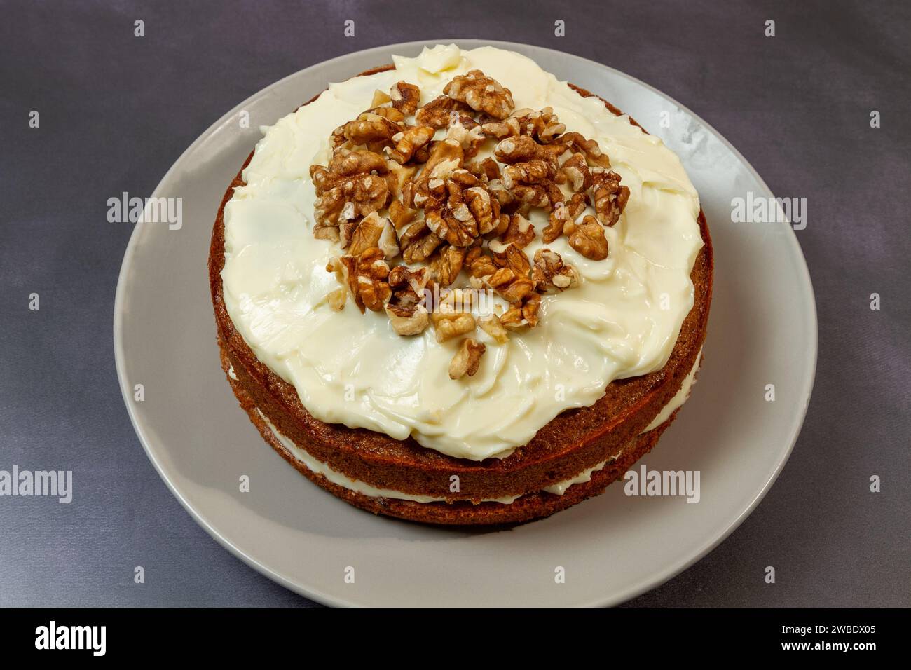 Coffee, chocolate and walnut cake, from above Stock Photo - Alamy
