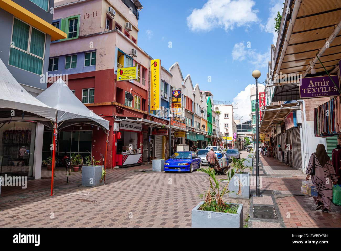 Malaysia, Sabah, Sandakan, Downtown street Stock Photo - Alamy