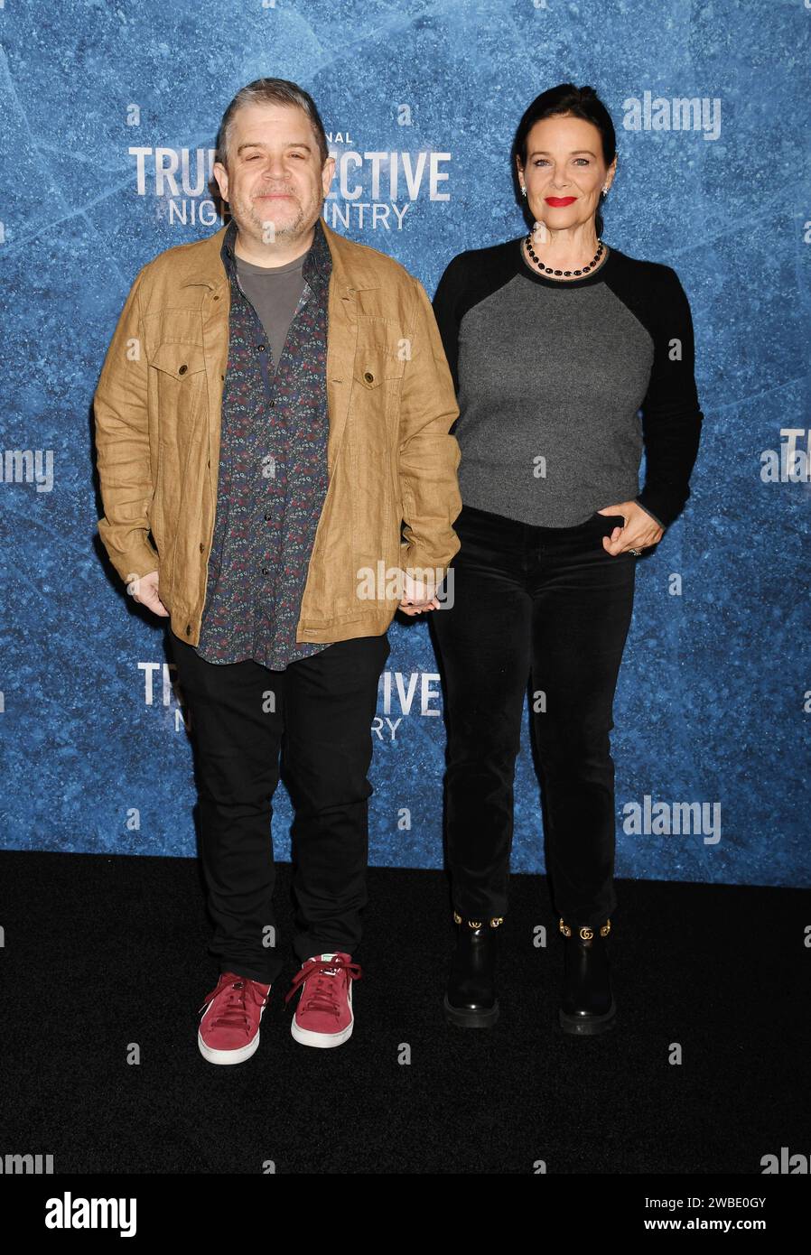 LOS ANGELES, CALIFORNIA - JANUARY 09: (L-R) Patton Oswalt and Meredith ...