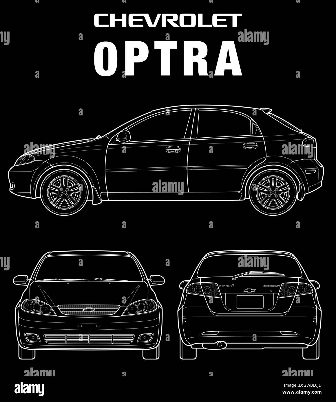 2005 Chevrolet Optra car blueprint Stock Vector Image & Art - Alamy