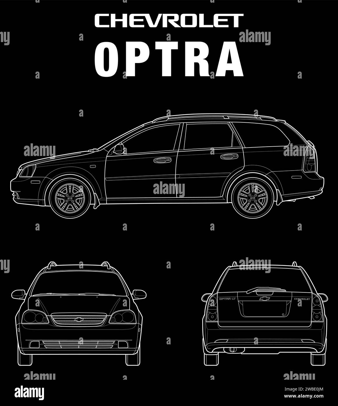 2005 Chevrolet Optra car blueprint Stock Vector Image & Art - Alamy