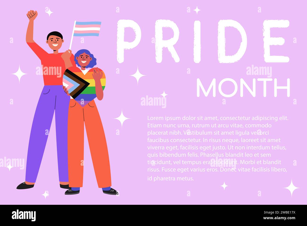 Poster template with characters holding LGBT placard vector ...