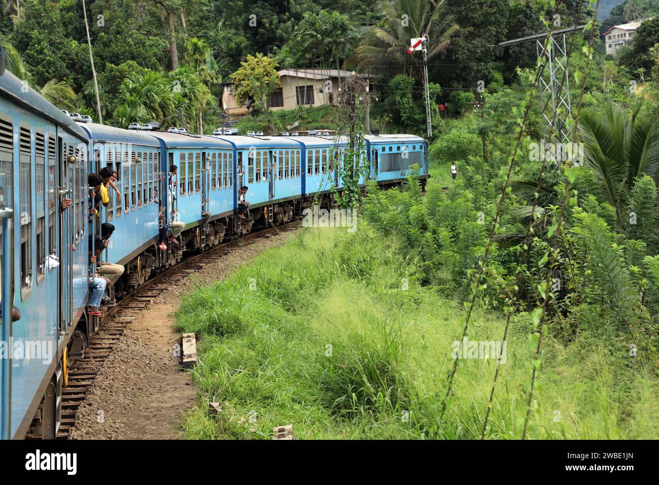 Colombo to Kandy train snaking through the lush hils of central Sri ...