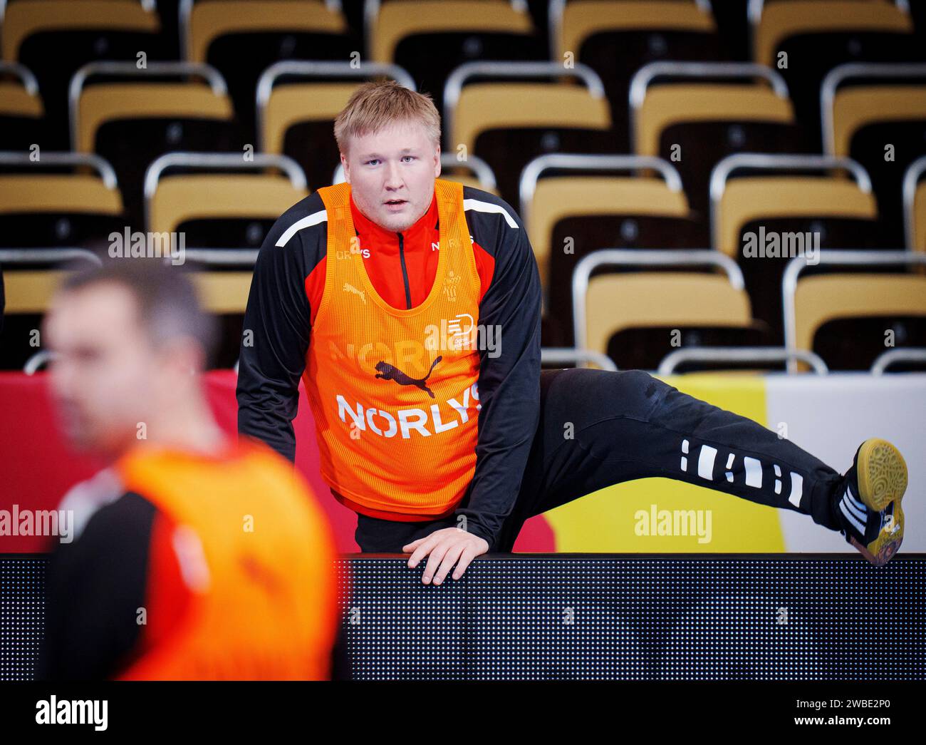 Emil Nielsen and Rasmus Lauge during the men's national handball team's ...