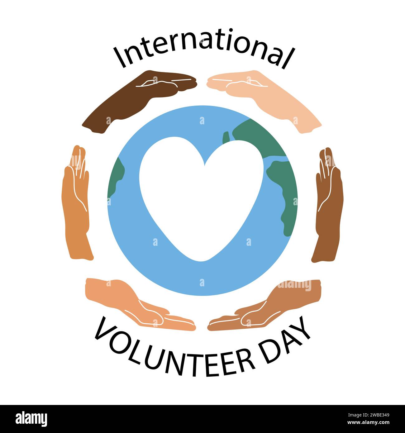 International volunteer day vector illustration isolated on white ...