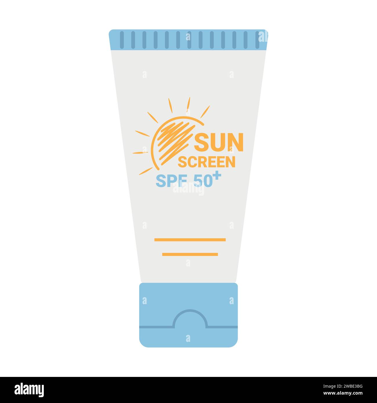 Sunscreen product in a tube. SPF summer skincare product design. SPF 50 ...