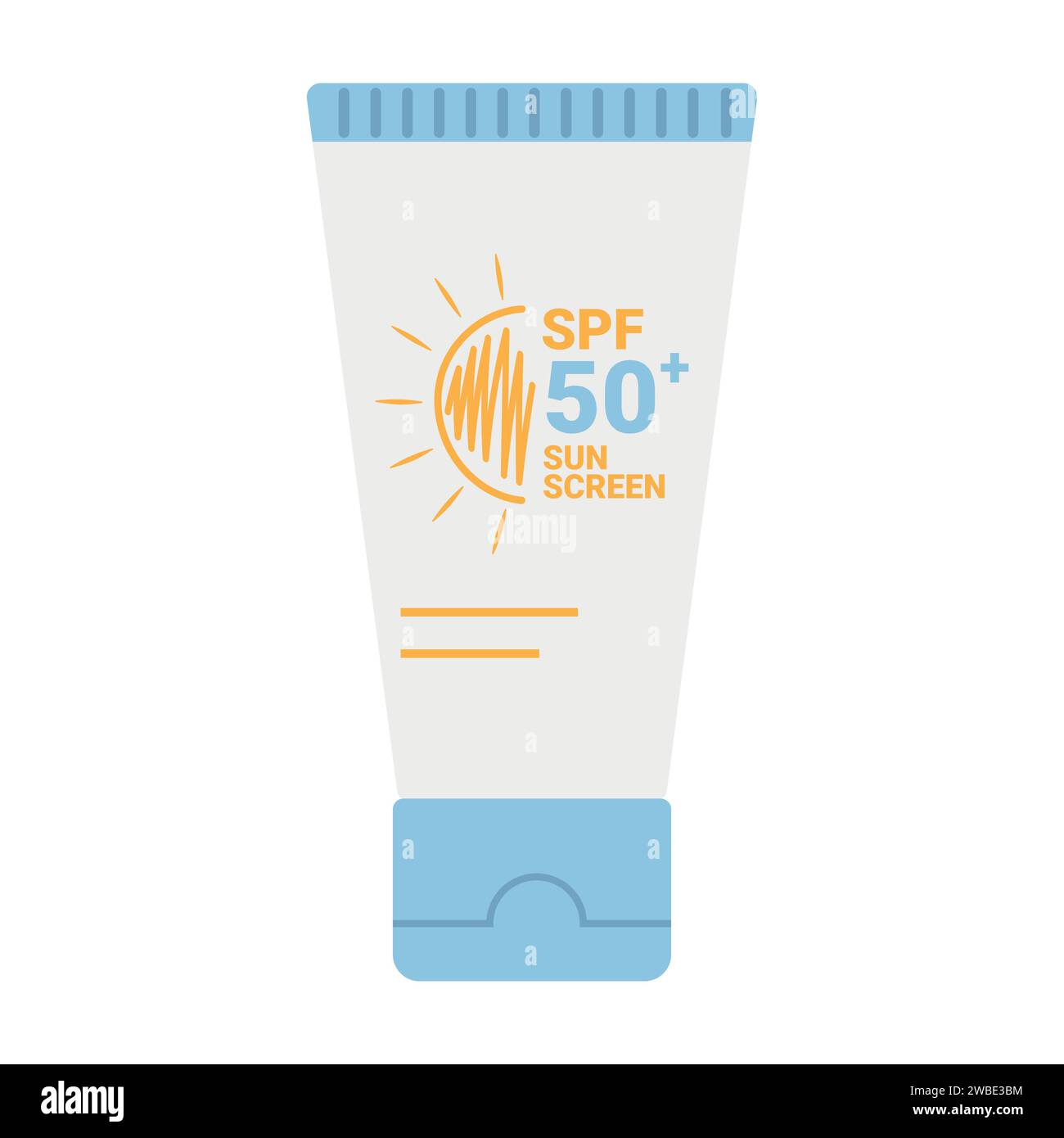 Tube with sunscreen product. SPF summer skincare product design. SPF 50 ...