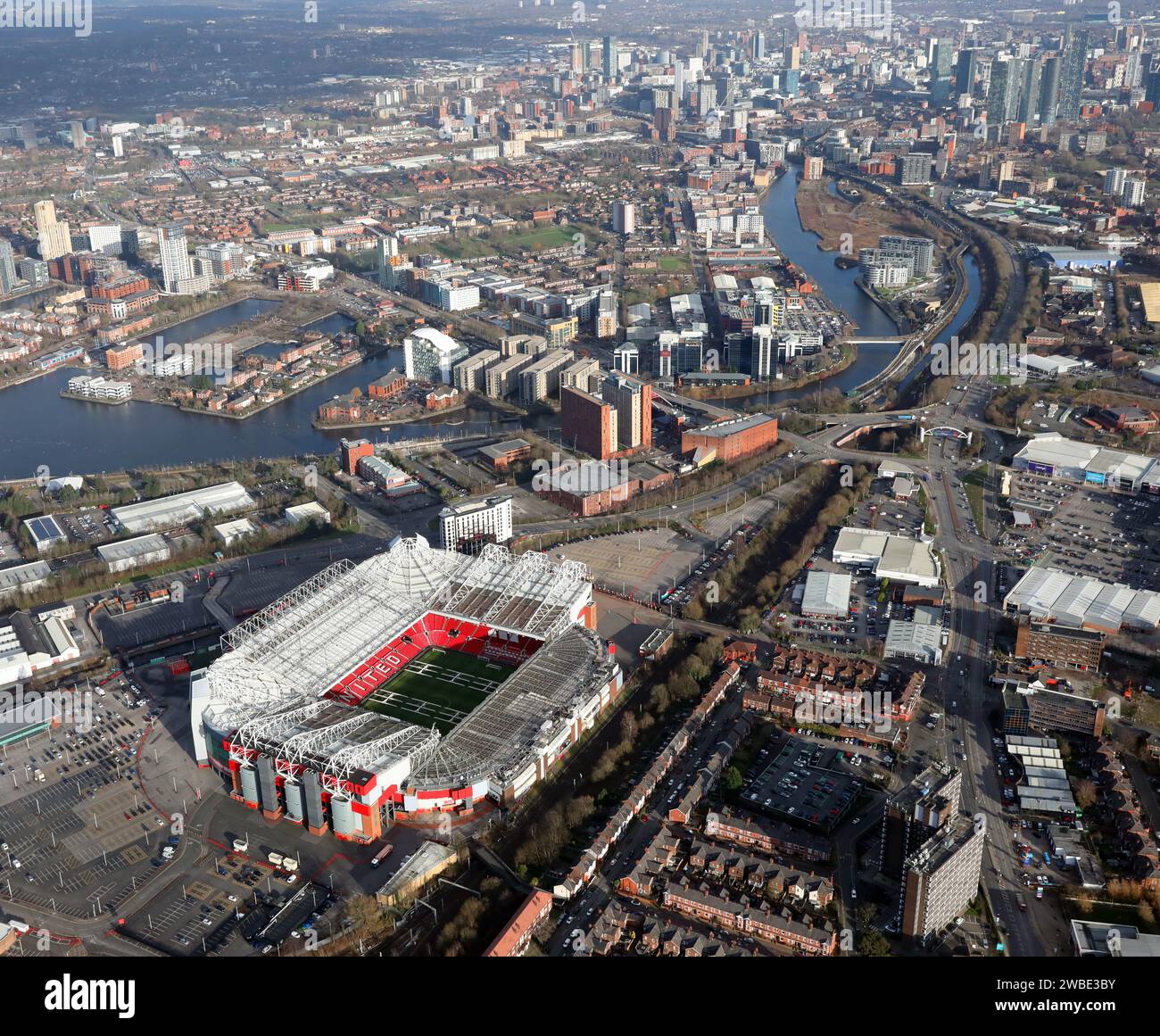 up to date (2024) aerial view of Manchester United's Old Trafford ...