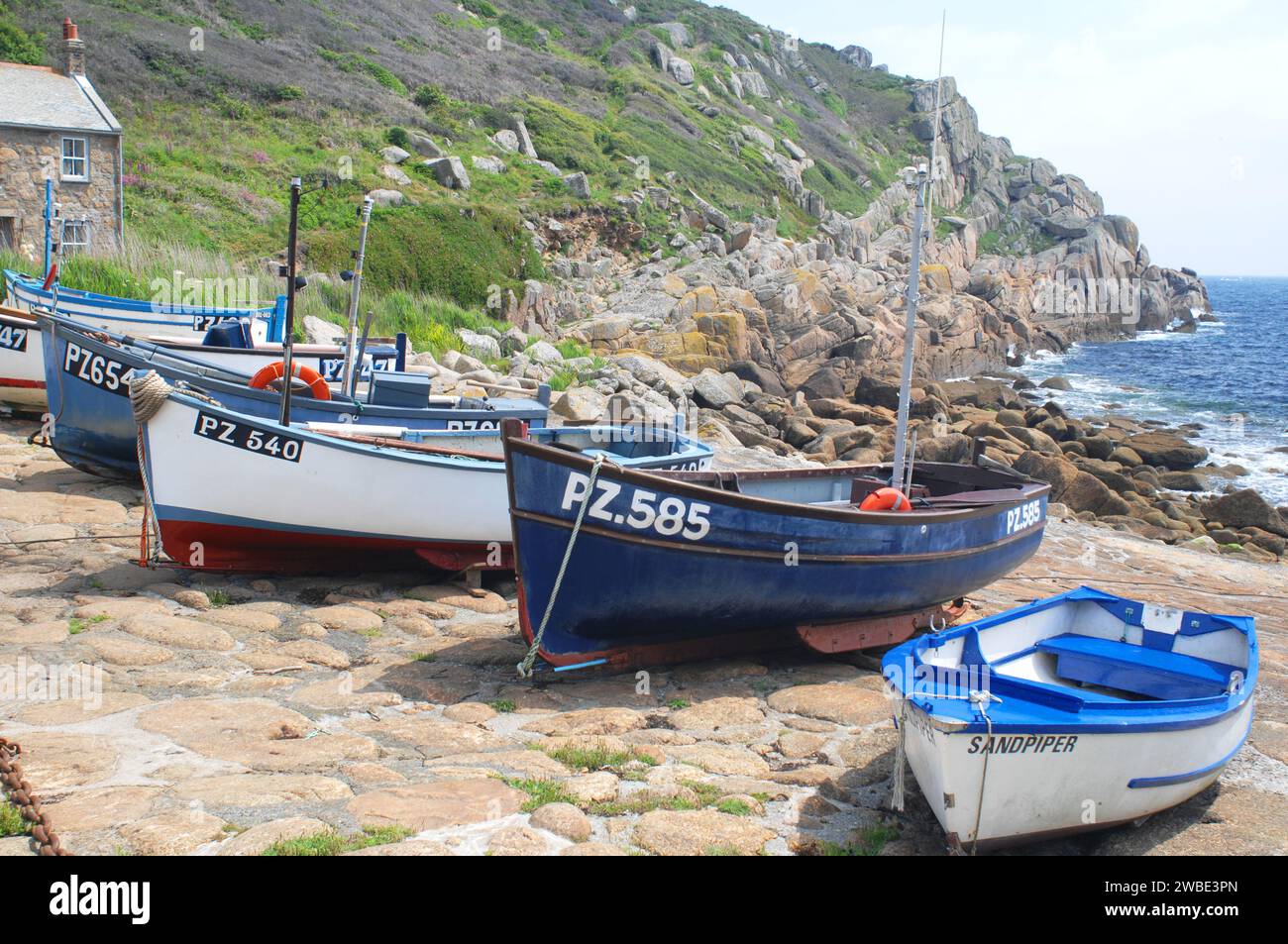 The harbour slipway at Penberth, Cornwall, UK - John Gollop Stock Photo ...