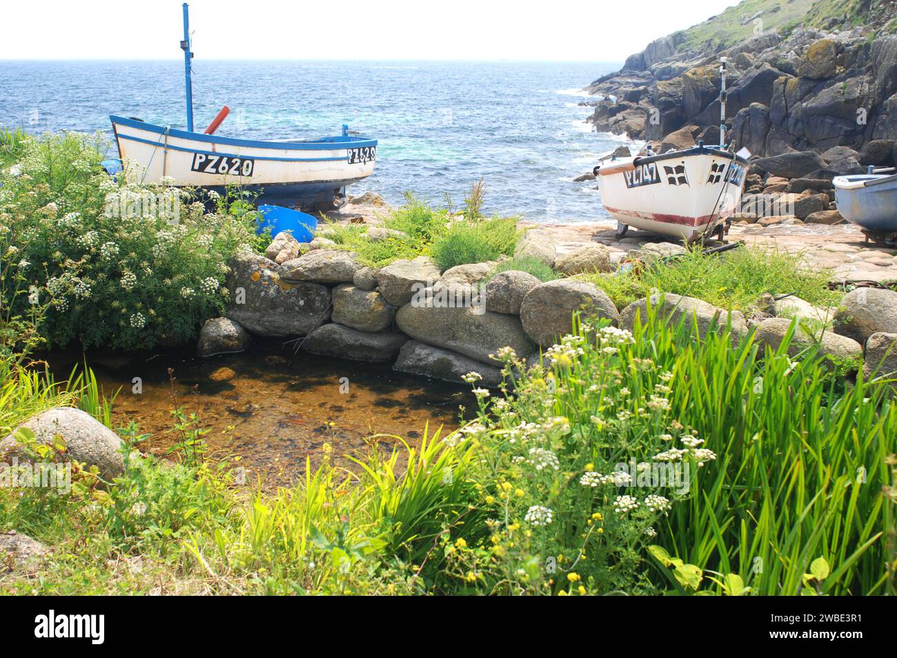 The harbour slipway at Penberth, Cornwall, UK - John Gollop Stock Photo ...