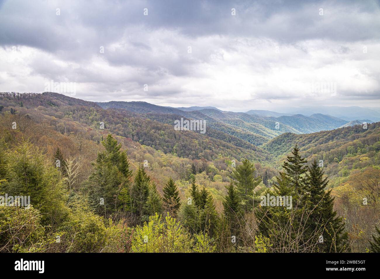View over the Great Smoky Mountains National Park, North Carolina, USA ...