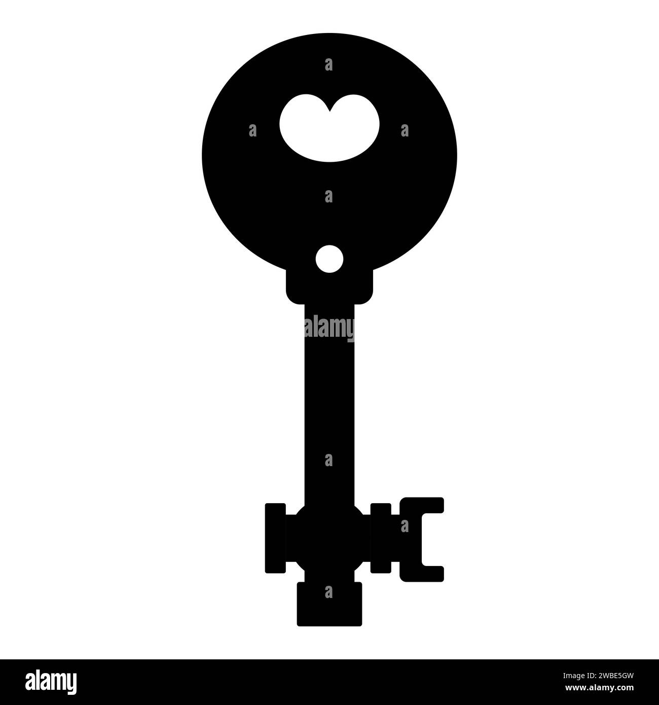 Black sign key isolated on white background. Vector illustration for ...