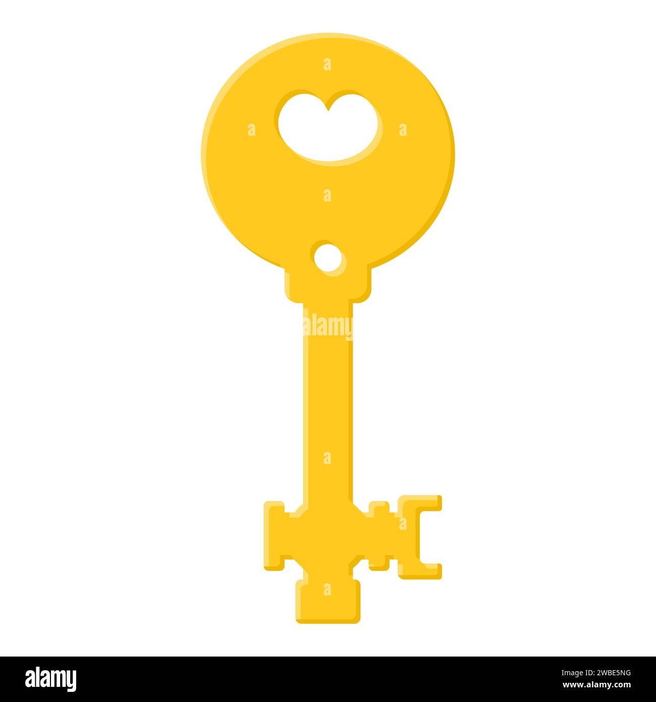 Yellow key isolated on white background. Cartoon style. Vector ...