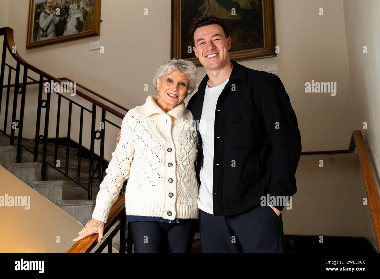 Angela Rippon and Kai Widdrington during rehearsals at a London dance ...
