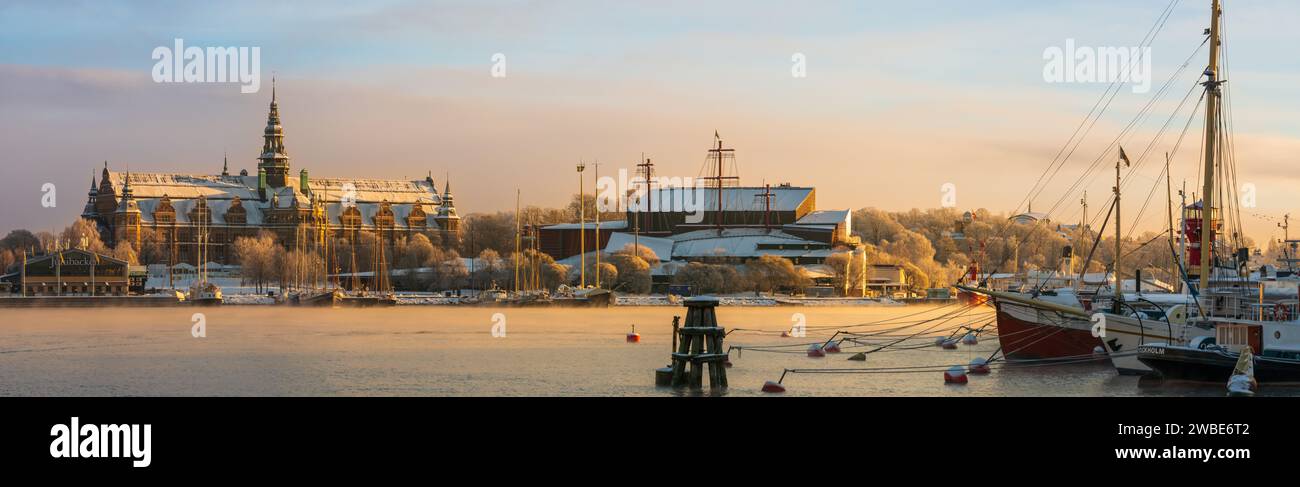 Panorama of The Nordic Museum, Wasa Museum and parts of Gröna Lund on a ...