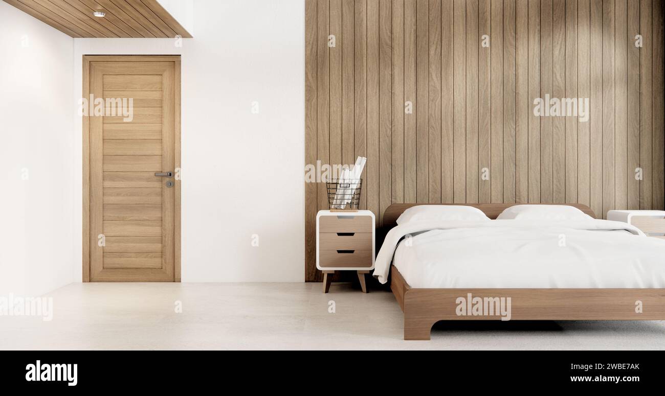 Muji Japan bedroom interior minimal style, Japanese interior.3D ...