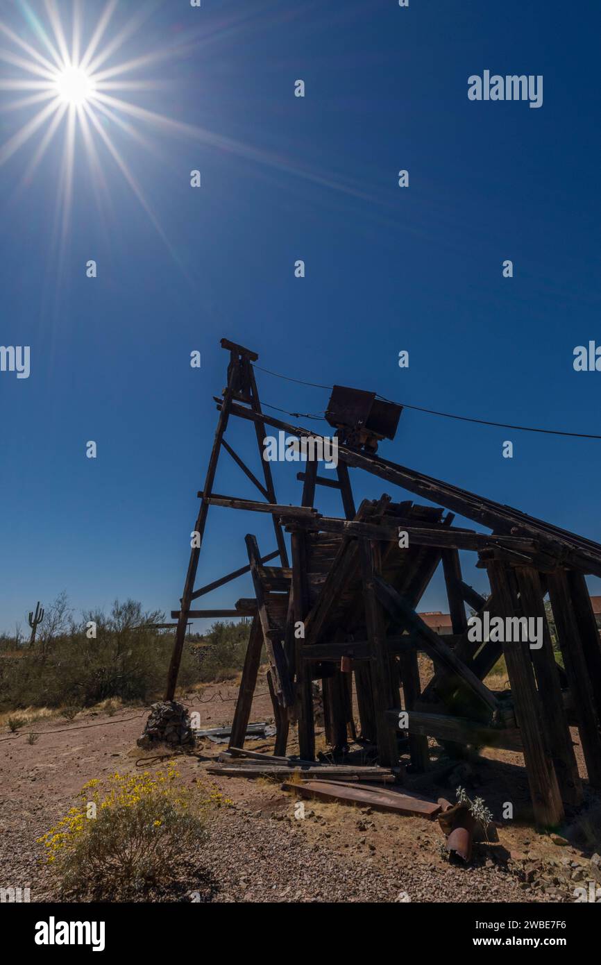 Vulture Mine headframe, Vulture City, Arizona Stock Photo - Alamy