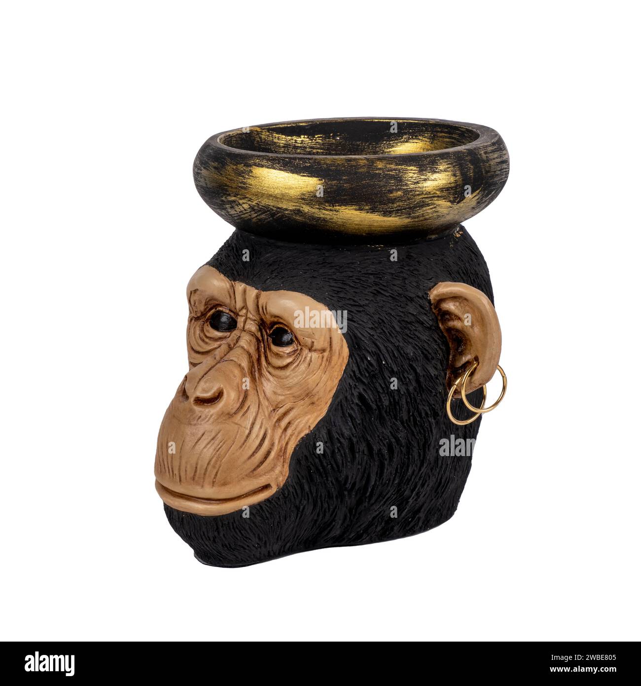 luxury decorative object monkey head isolated on white Stock Photo - Alamy