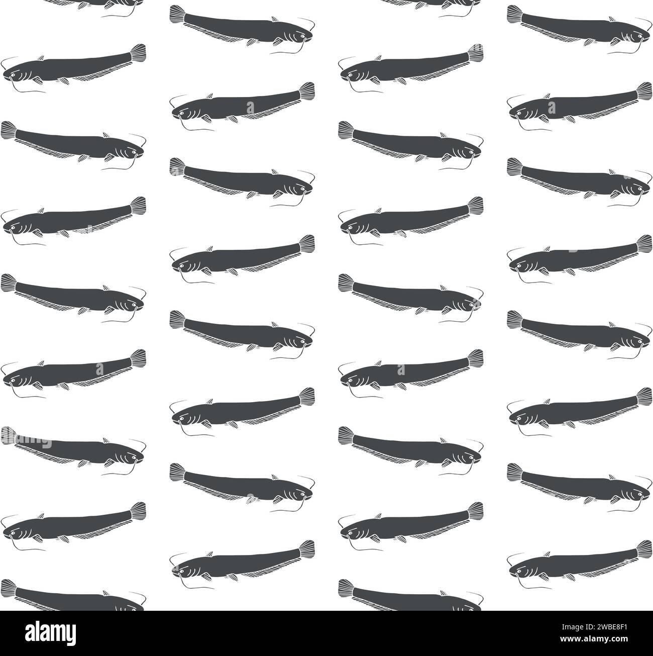 Vector seamless pattern of hand drawn catfish fish Stock Vector Image ...