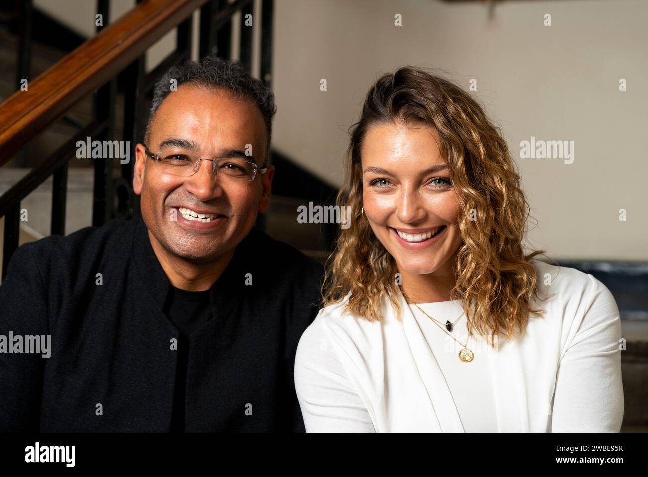 Krishnan Guru Murthy and Jowita Przystal during rehearsals at a London ...
