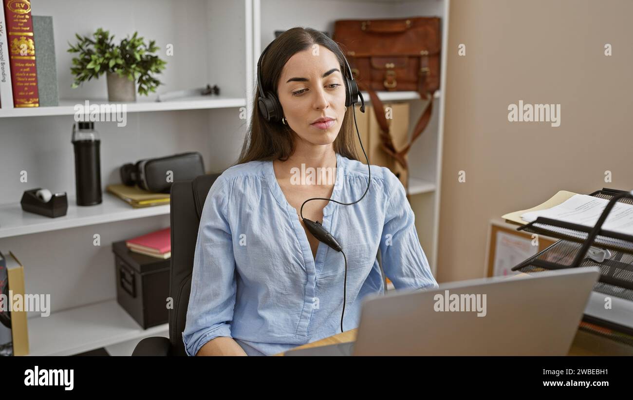 Attractive young hispanic woman, the epitome of success, chillaxing at ...