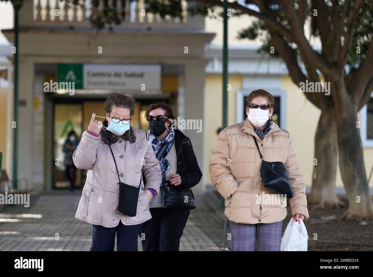 Several people use the mask in a health center. On January 10, 2024, in ...