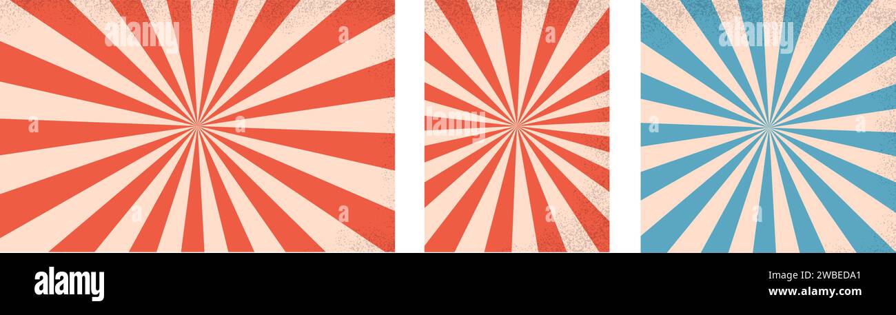 Circus red and blue set of backgrounds and spiral retro rays. Vector ...
