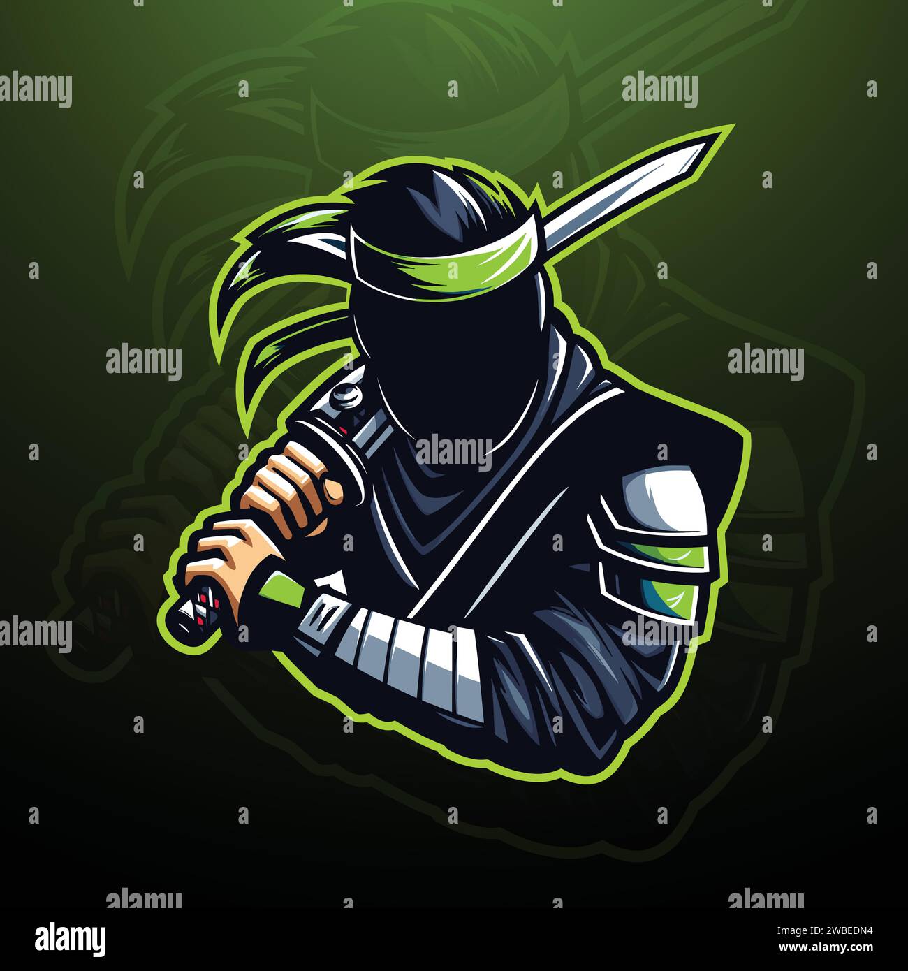 ninja gaming logo design Stock Vector Image & Art - Alamy