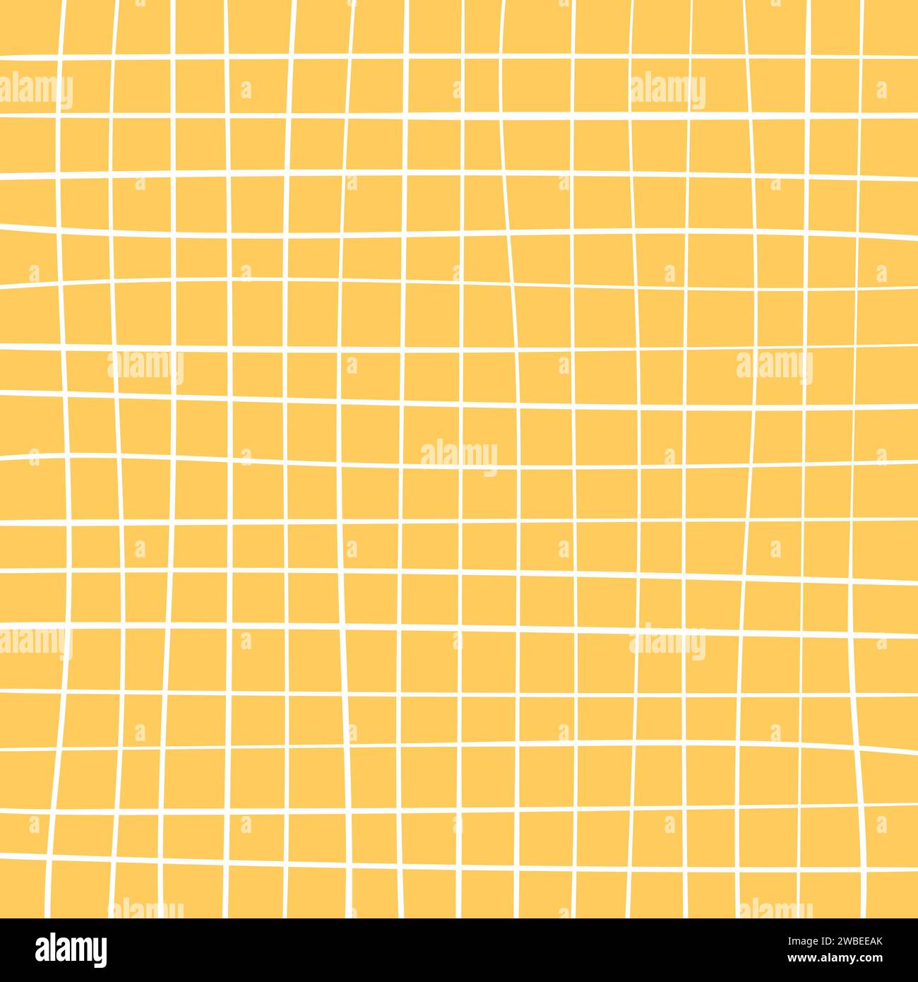 Hand drawn cute grid. doodle yellow, white plaid pattern with Checks ...