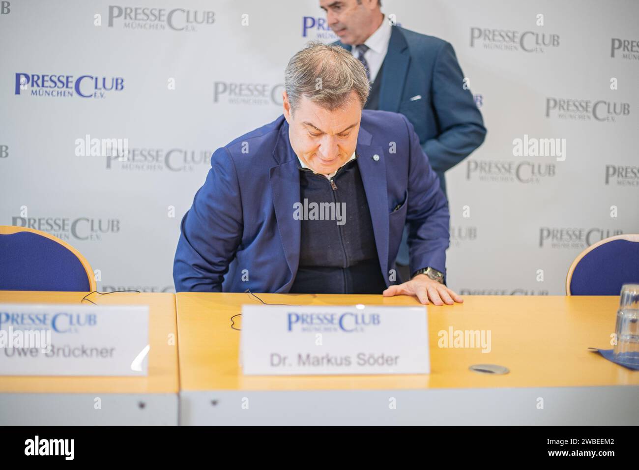 Munich, Germany. 10th Jan, 2024. PressClub Chairman Uwe Brueckner ...