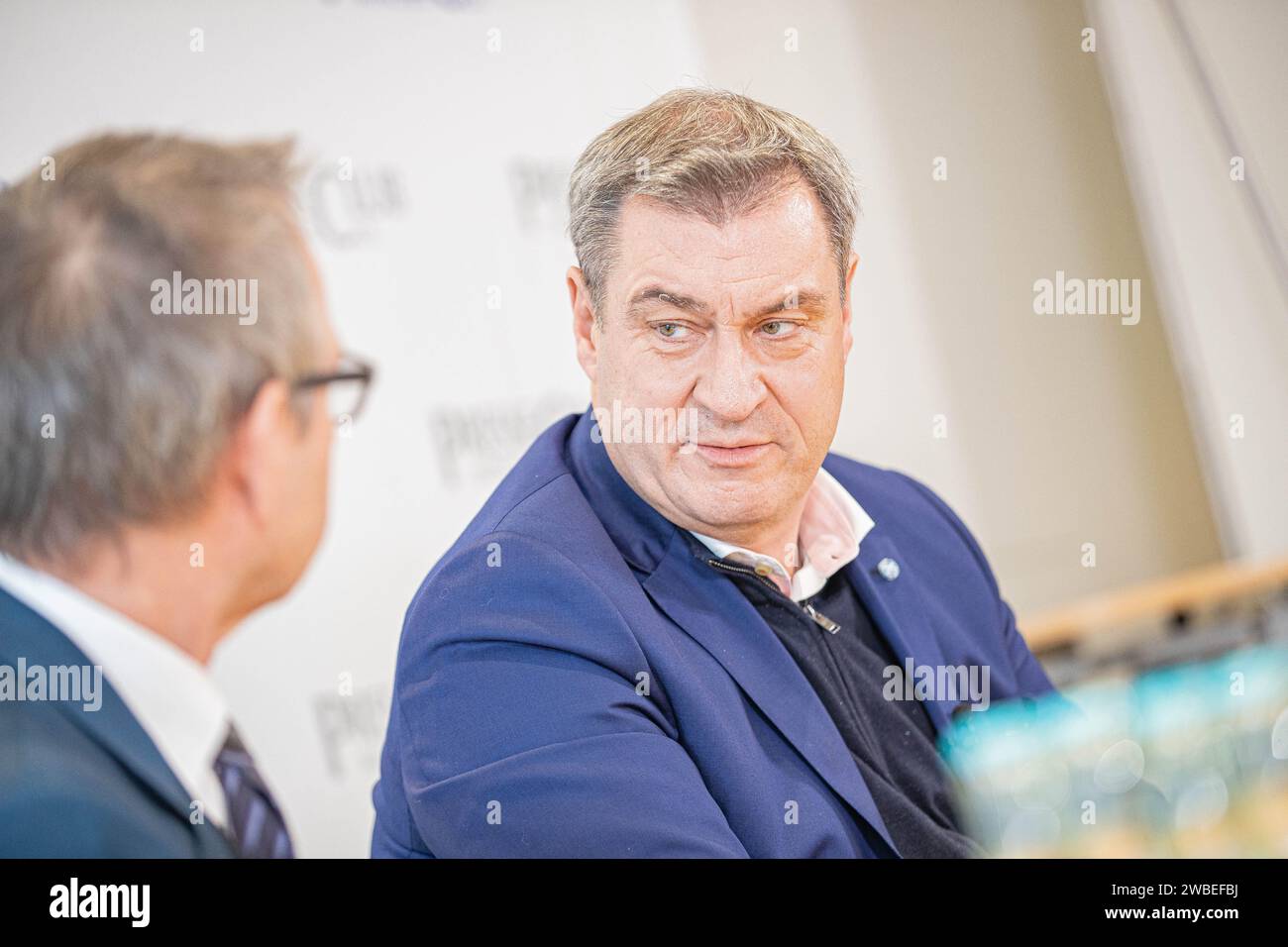 Munich, Germany. 10th Jan, 2024. PressClub Chairman Uwe Brueckner ...