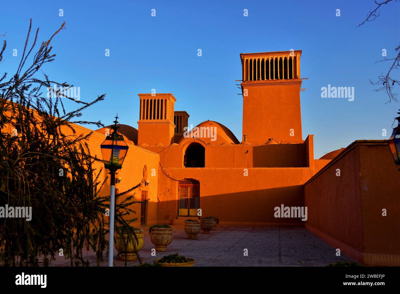 Dowlat Abad Garden, Yazd, Iran. It has the tallest adobe-made ...