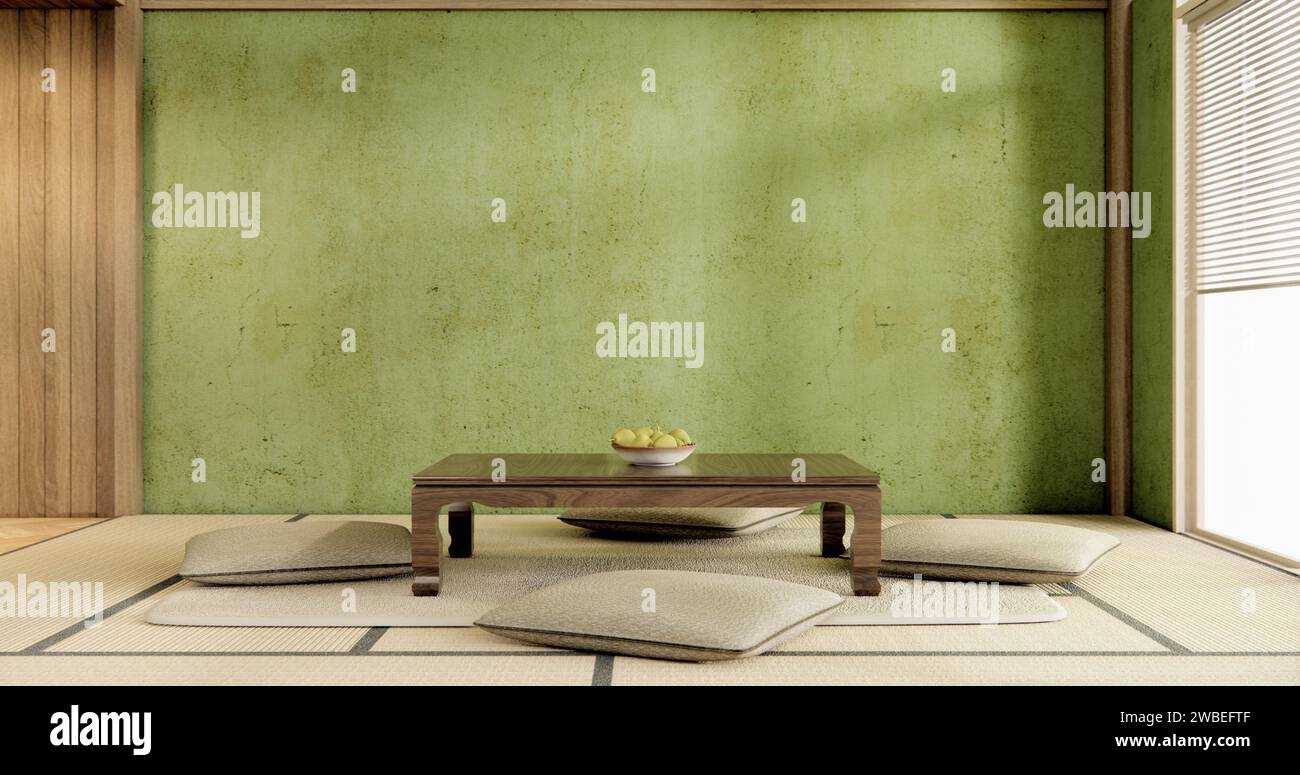 Muji green living room japanese style and decoration for japan.3D ...