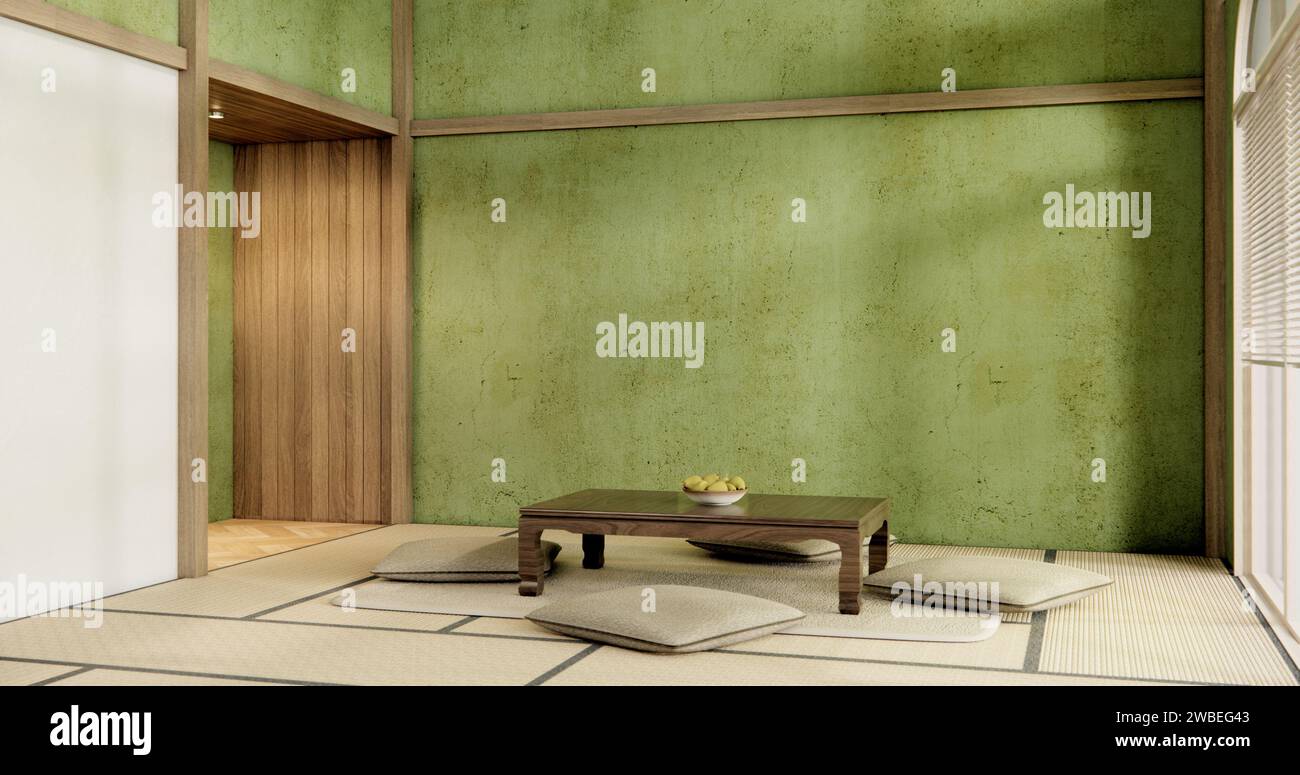 Muji green living room japanese style and decoration for japan.3D ...