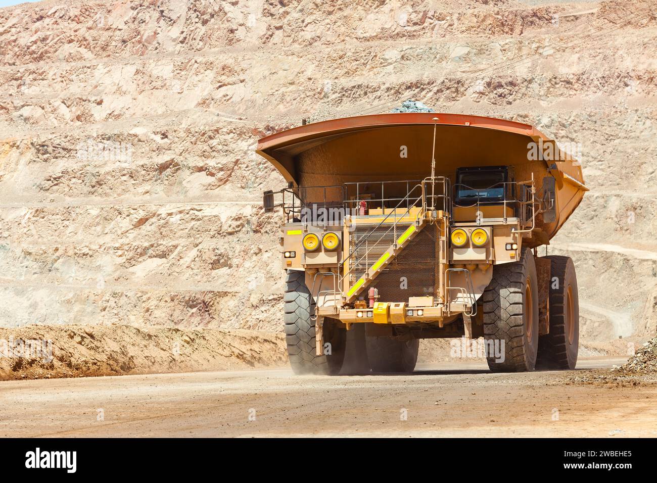 Huge large dump truck at an open-pit copper mine in Peru Stock Photo ...